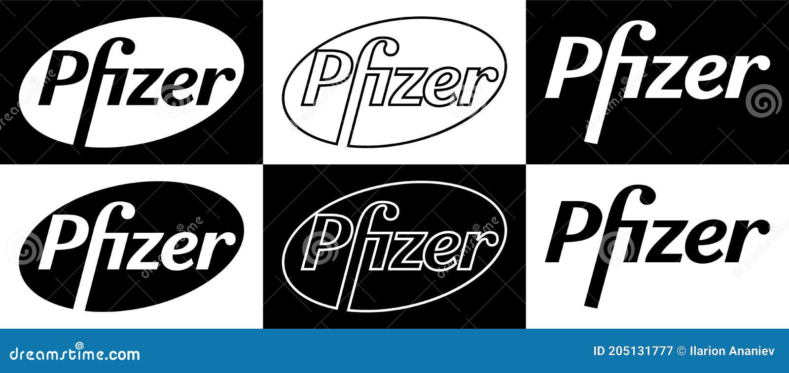 Pfizer Vector Logo - Black Color Silhouette Set - American ...