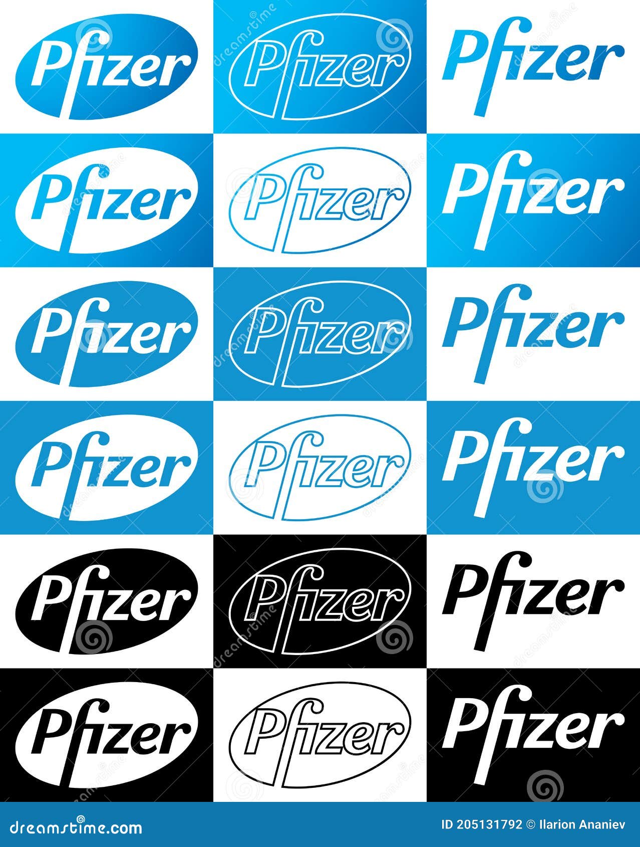 Pfizer Vector Logo - Latest Blue and Black Color Silhouette Set ...