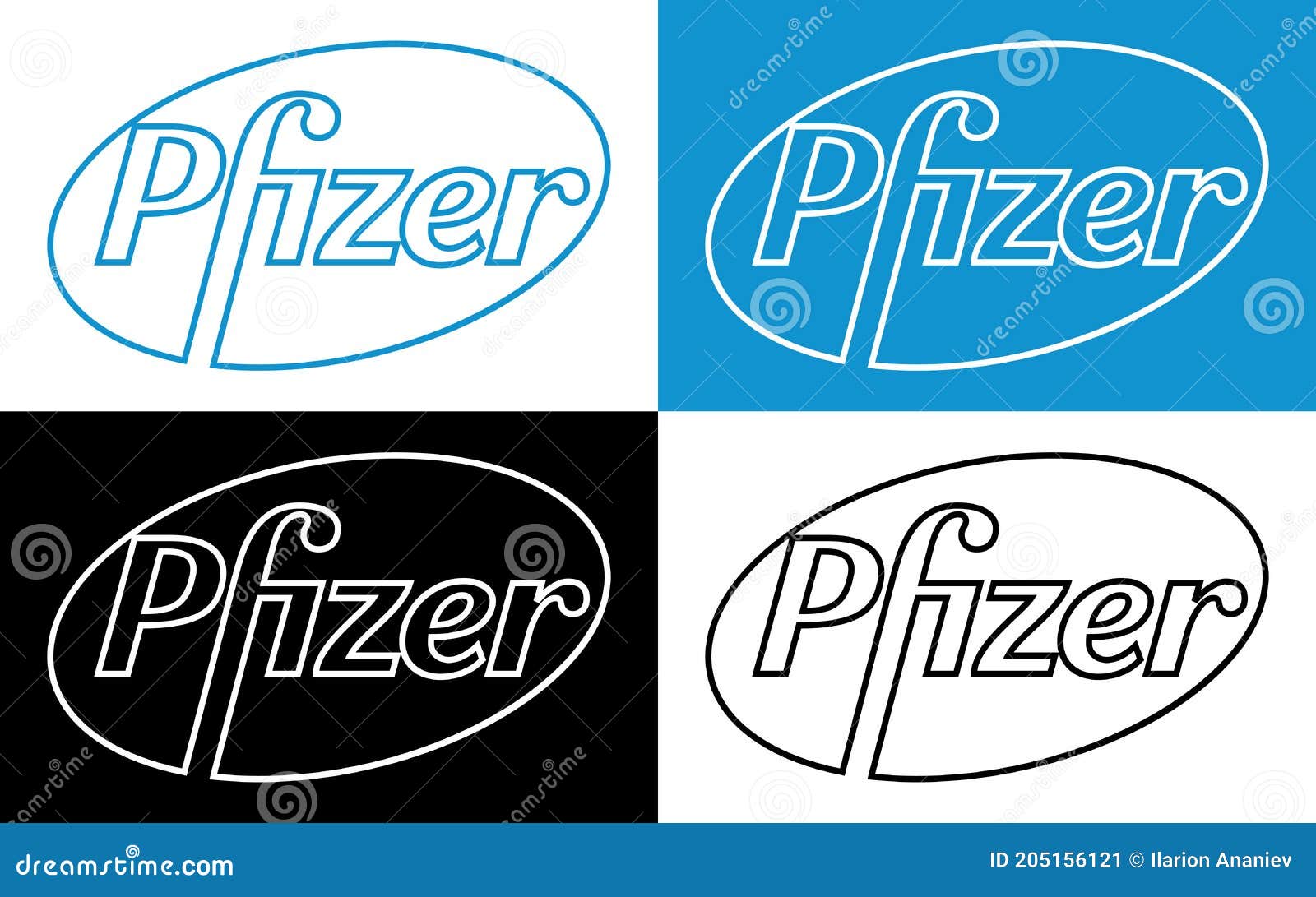 Pfizer Vector Logo - Latest Blue and Black Color Silhouette Set ...