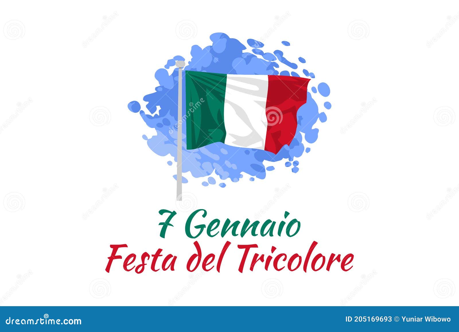 Translation: January 7, Tricolour Day Festa Del Tricolore Vector ...