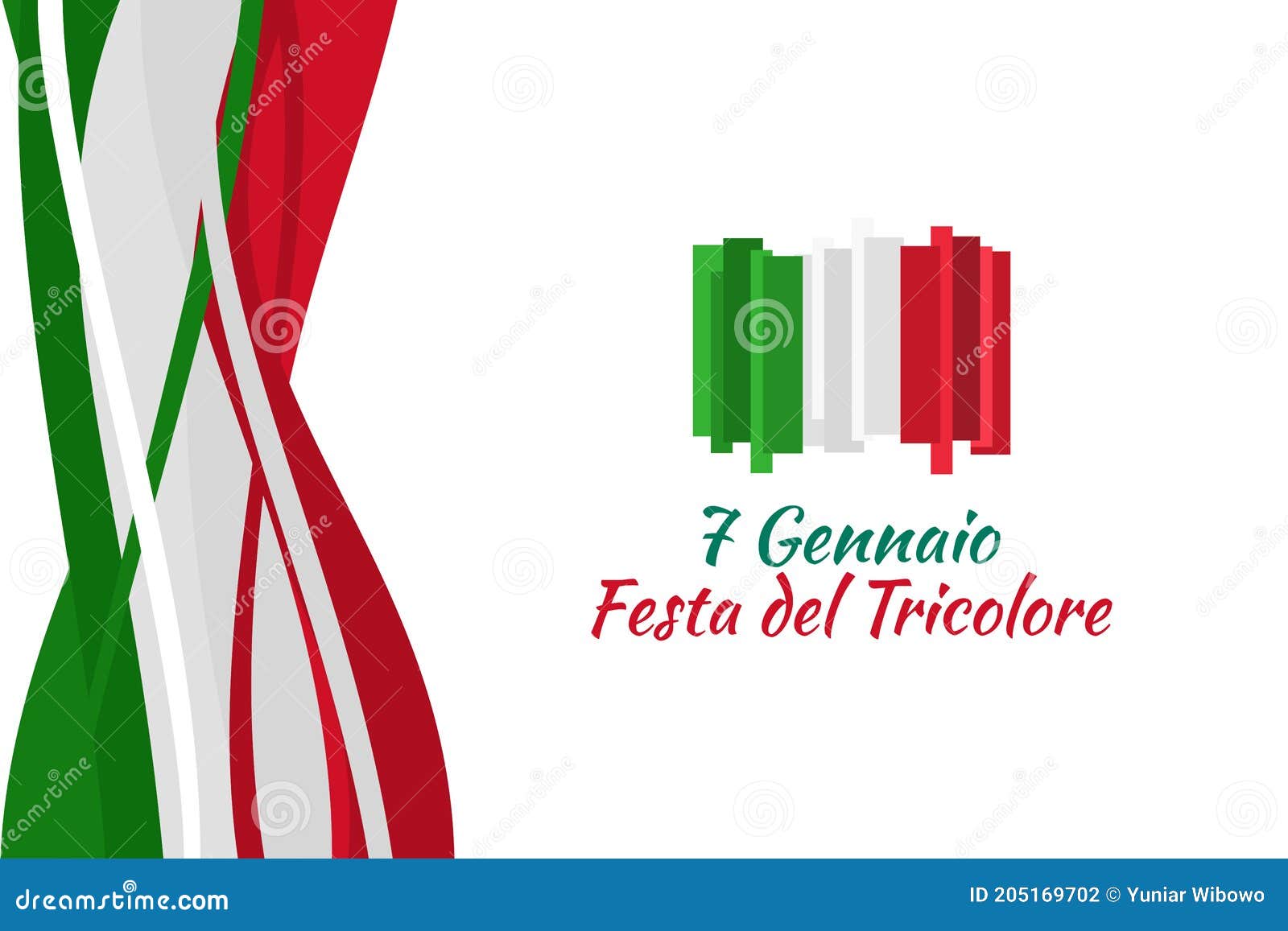 Translation: January 7, Tricolour Day Festa Del Tricolore Vector ...