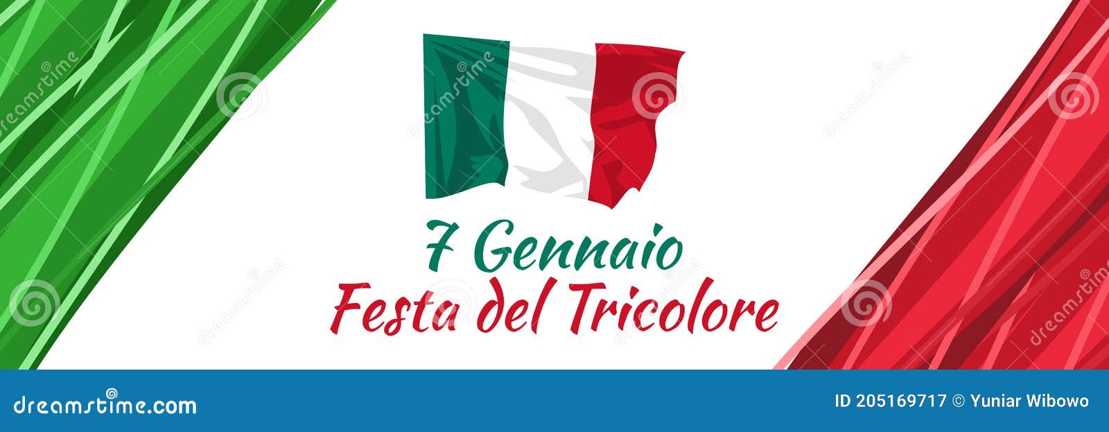 Translation: January 7, Tricolour Day Festa Del Tricolore Vector ...
