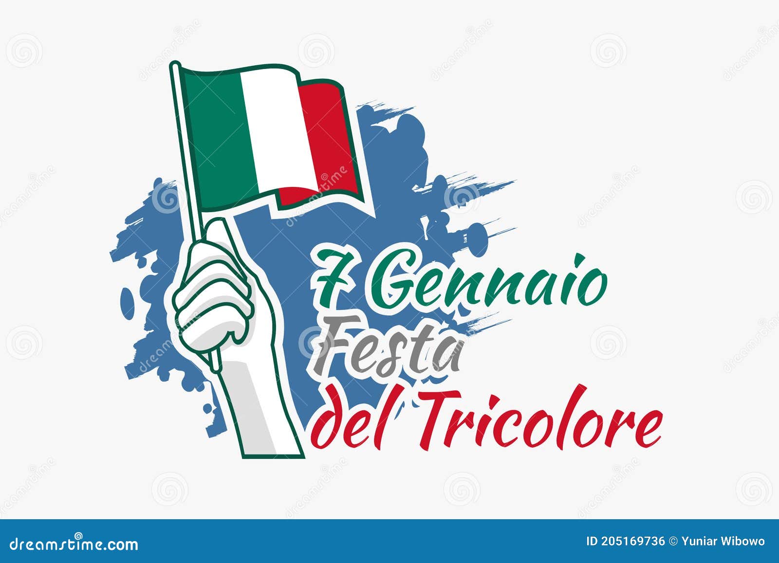 Translation: January 7, Tricolour Day Festa Del Tricolore Vector ...