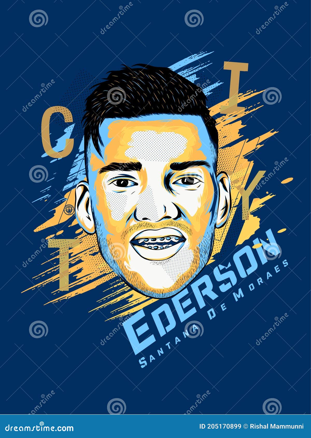 Brazilian Footballer Ederson Moraes Digital Art Editorial Stock Image ...