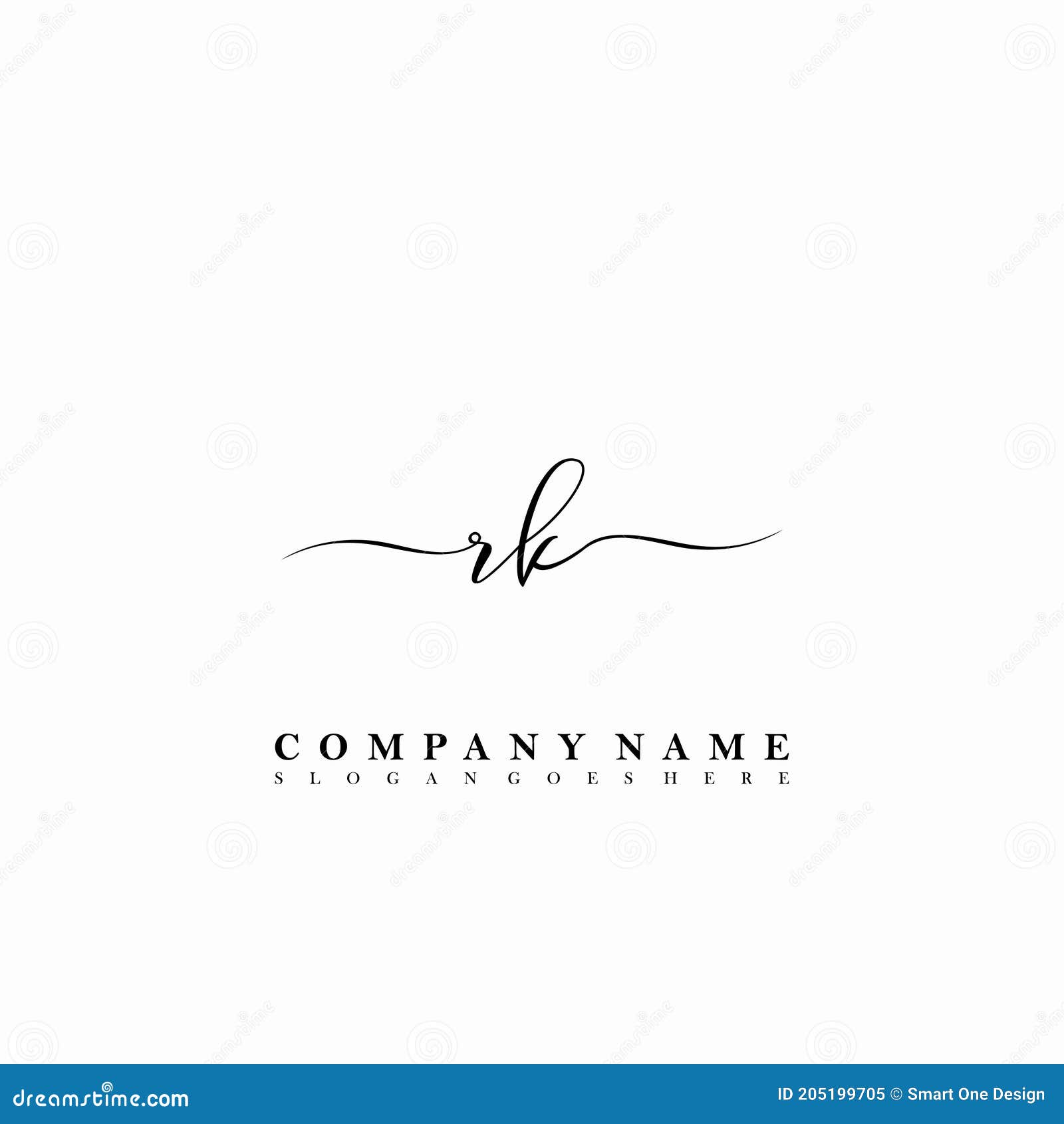 Initial Letter RK Beauty Handwriting Logo Vector Stock Vector ...
