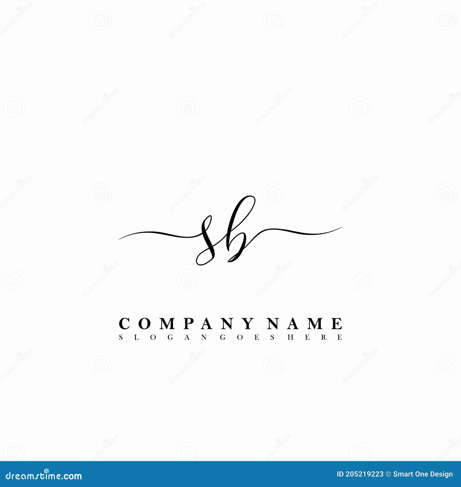 Initial Letter SB Beauty Handwriting Logo Vector Stock Vector ...