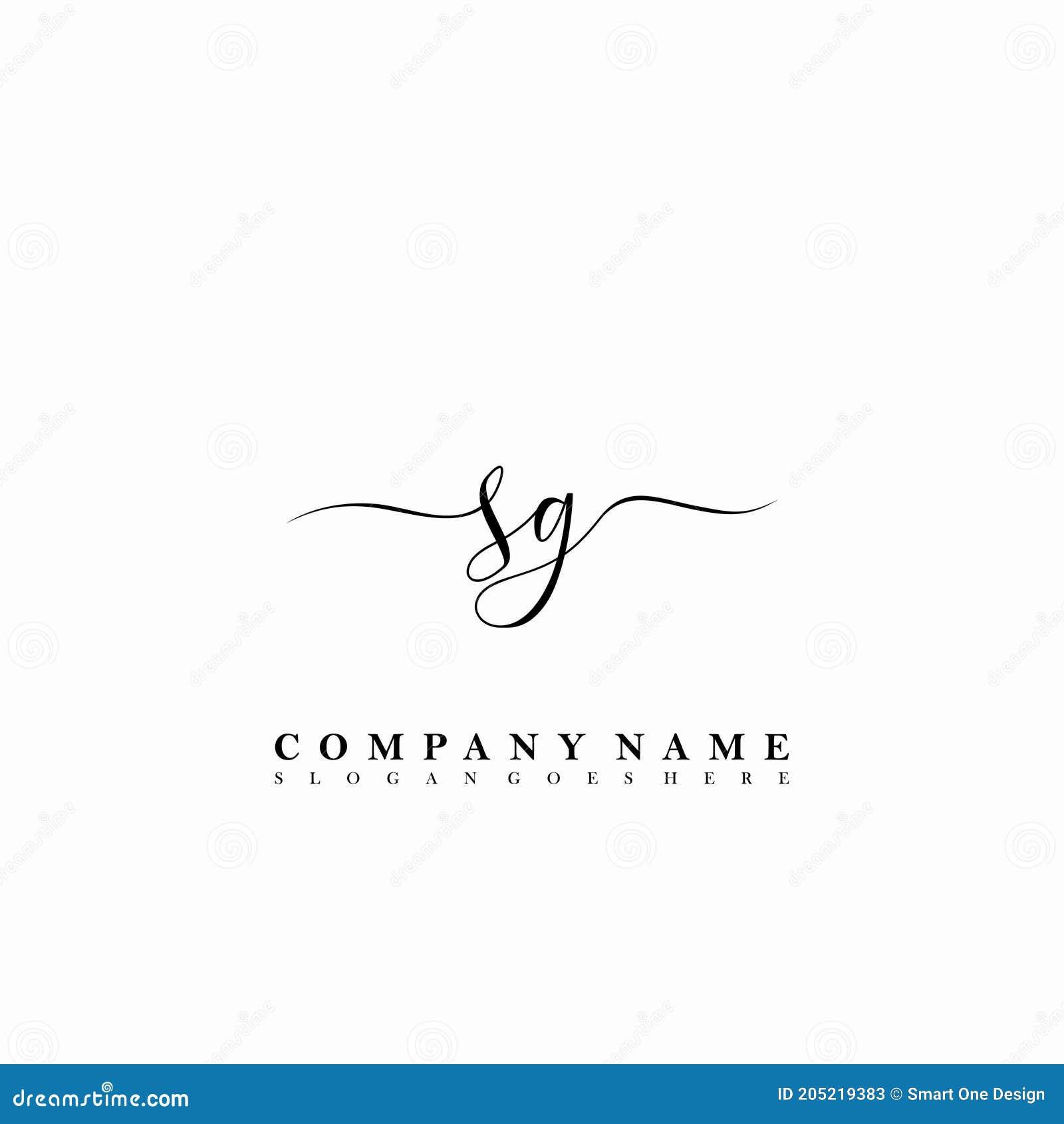 Initial Letter SG Beauty Handwriting Logo Vector Stock Vector ...