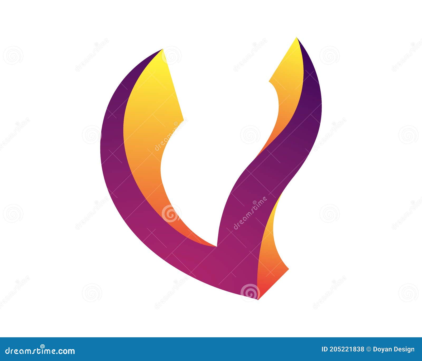 V Logo Design, an Attractive Logo Design with a Combination of Purple ...