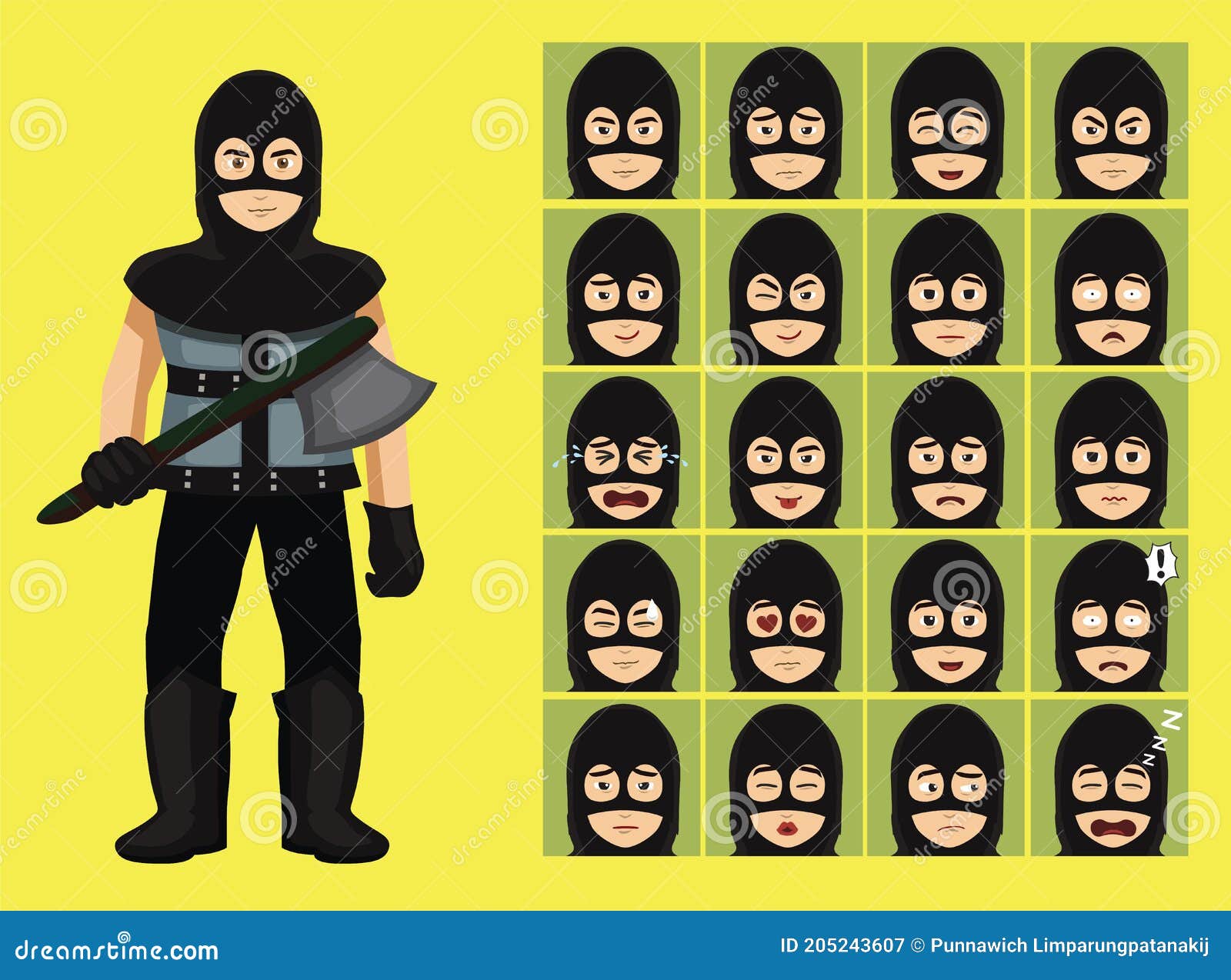 Cute Hangman Cartoon On Yellow Background Royalty-Free Stock ...