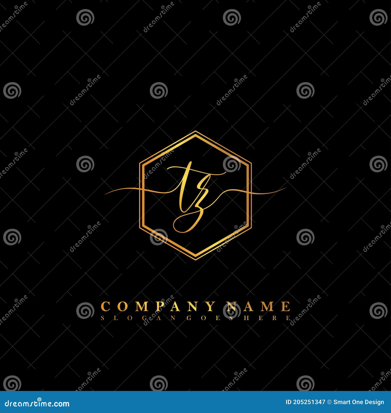 Initial Letter TZ Beauty Handwriting Logo Vector Stock Vector ...