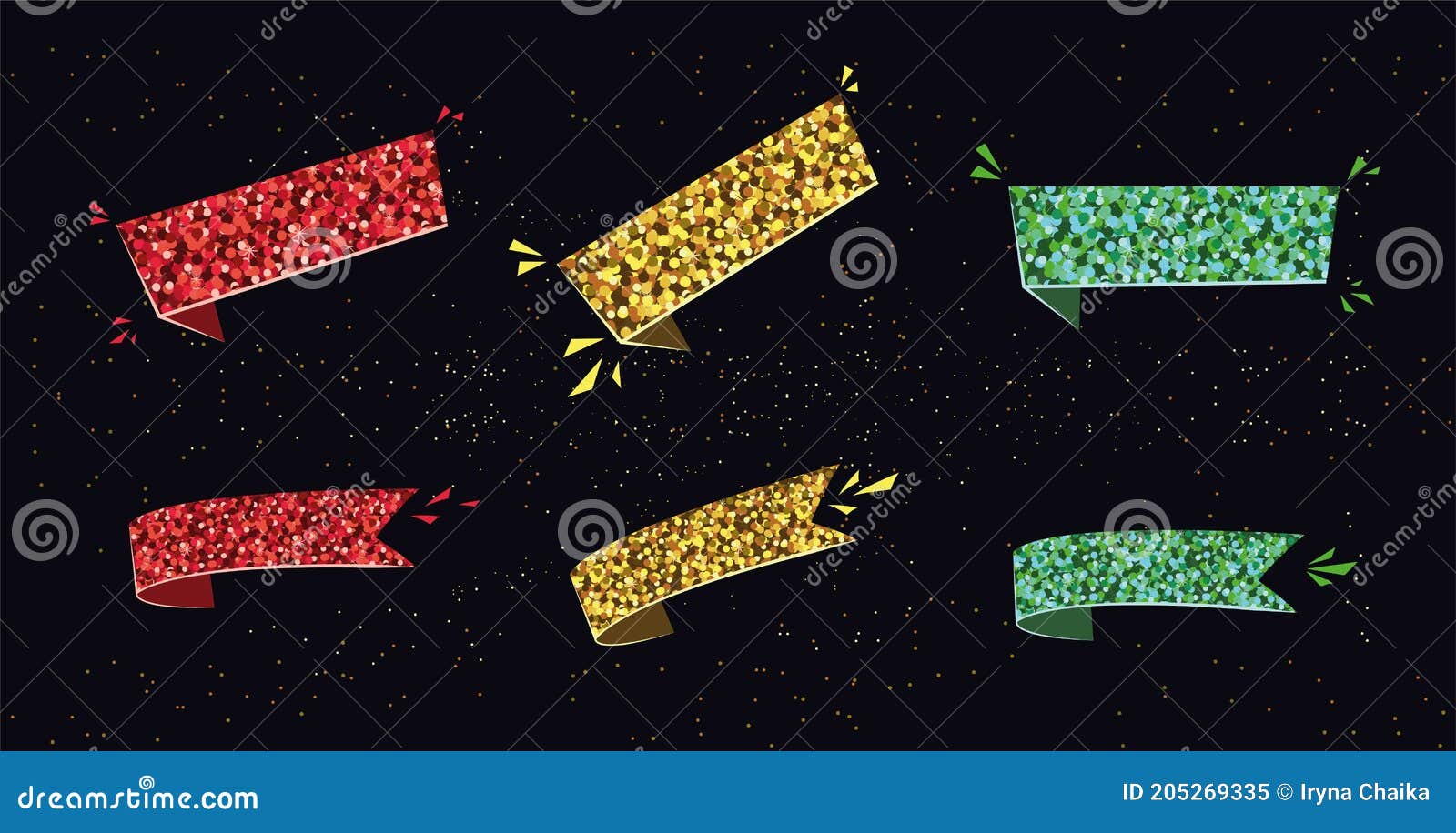 Prin Tset of Shiny Multicolored Stickers Labels Stock Vector ...