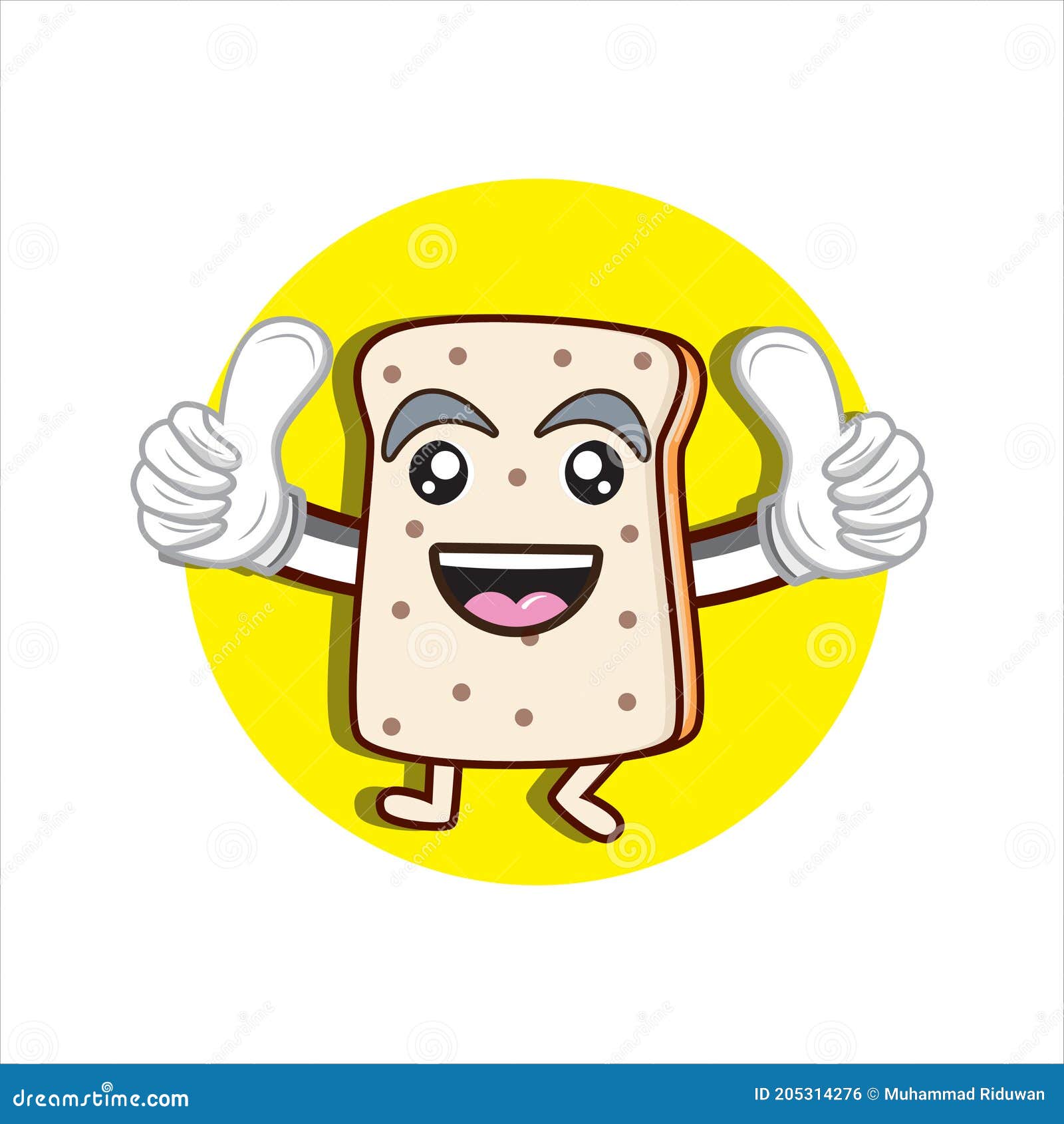 Mascot bread thumbs up stock vector. Illustration of clipart - 205314276
