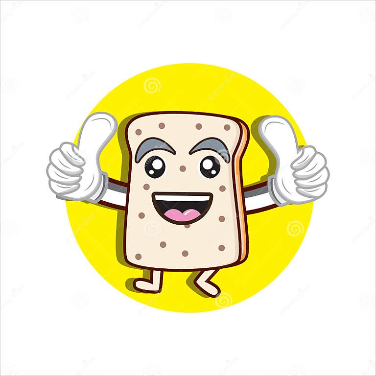 Mascot bread thumbs up stock vector. Illustration of clipart - 205314276
