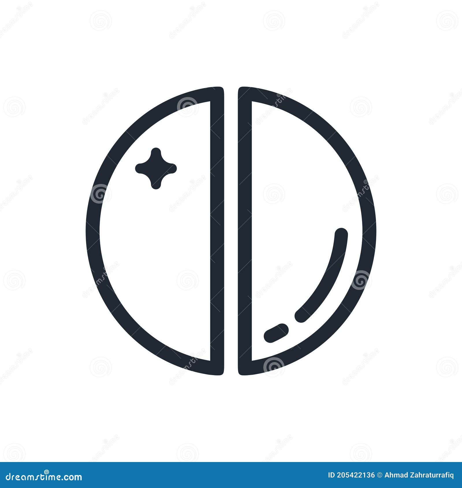 Half Moon. Space Science Astronomy Icon Symbol Stock Vector ...