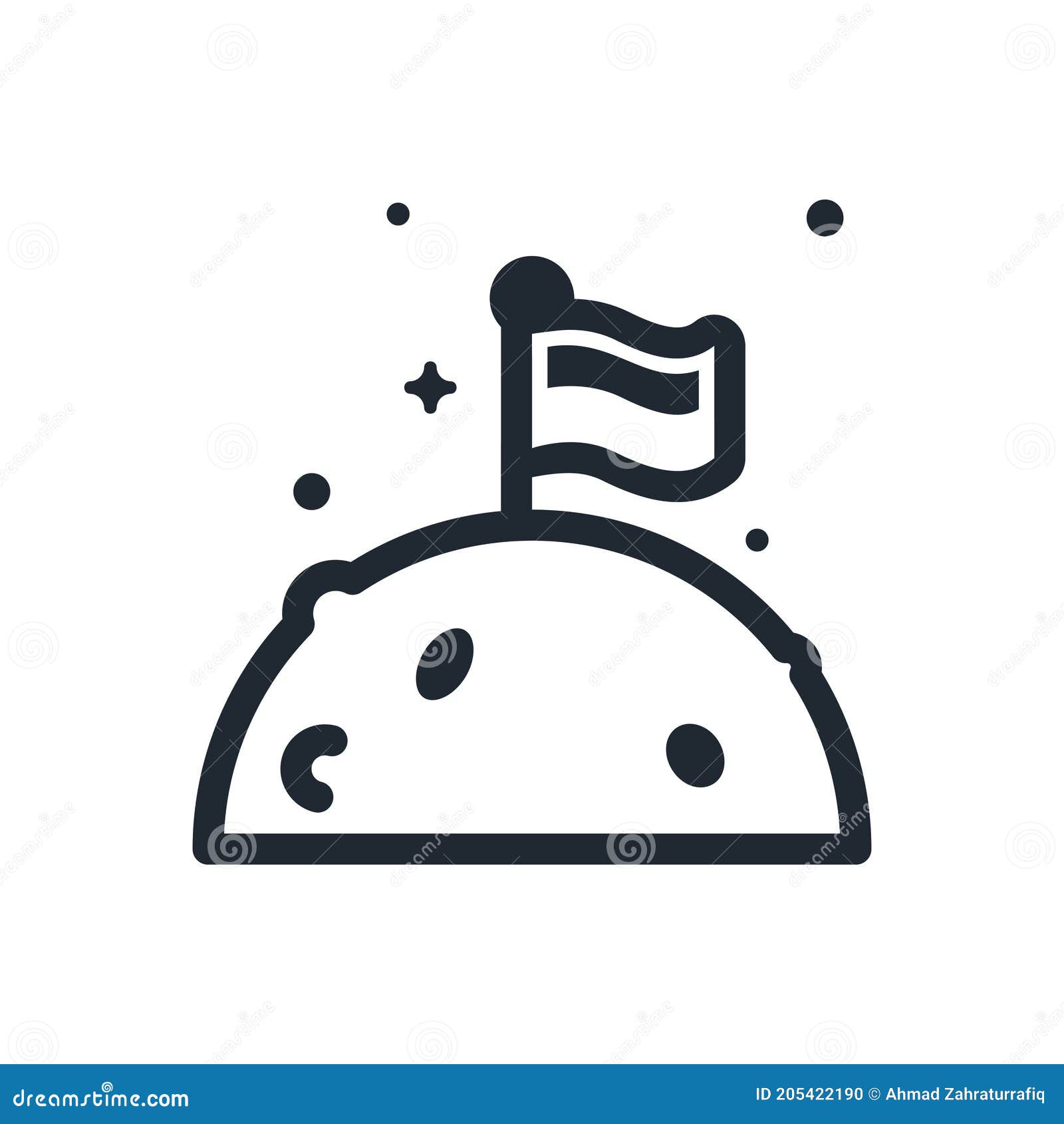 Flag in Moon. Space Science Astronomy Icon Symbol Stock Vector ...