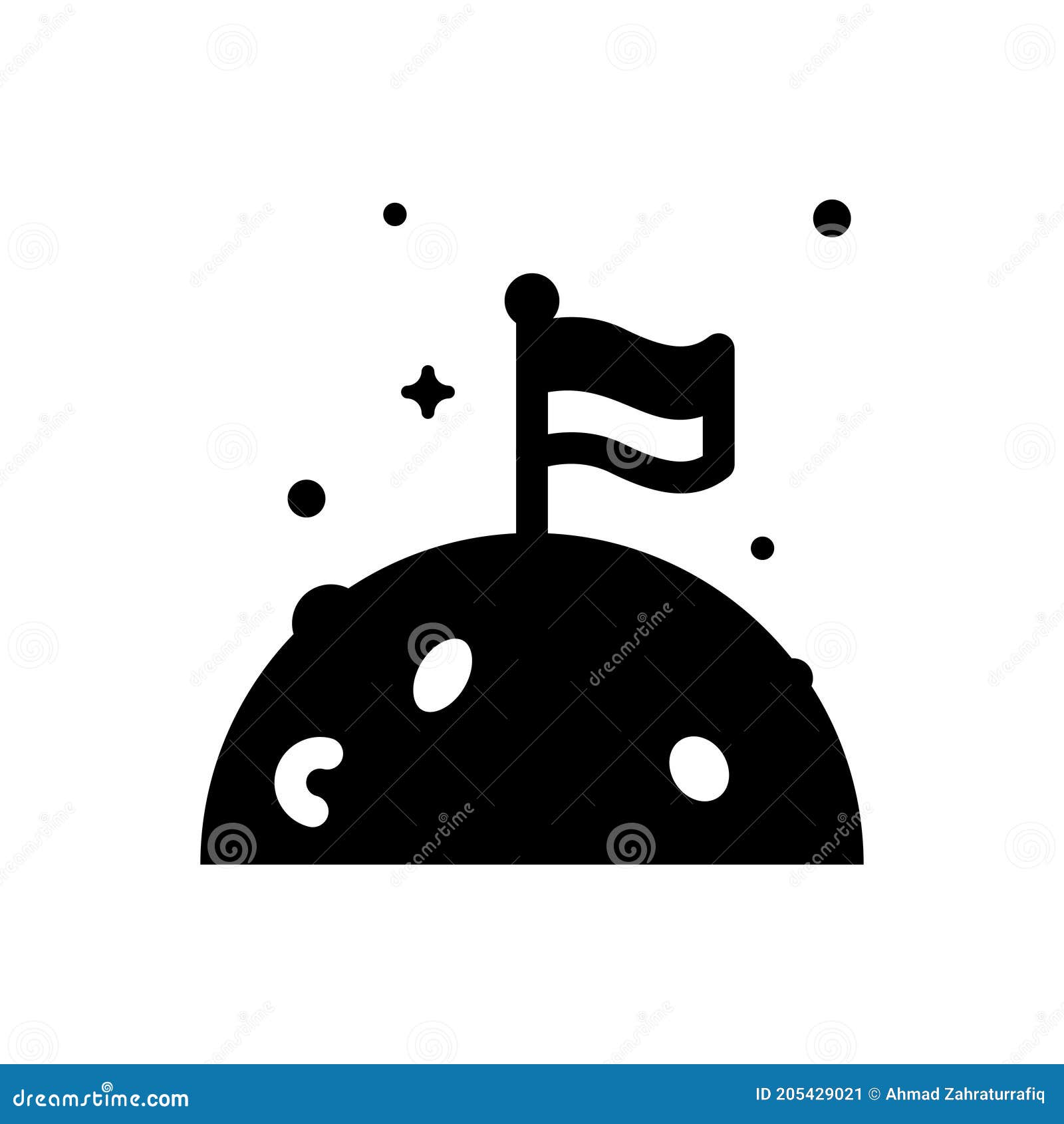 Flag in Moon.Space Science Astronomy Icon Symbol Stock Illustration ...