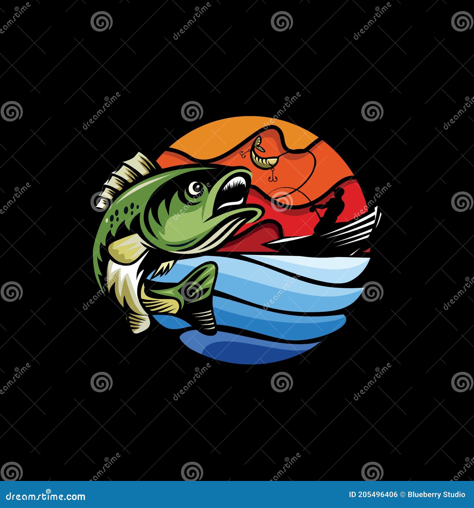 Illustration Of Raw Sea Bass Fillet Portion Cut On Transparent ...