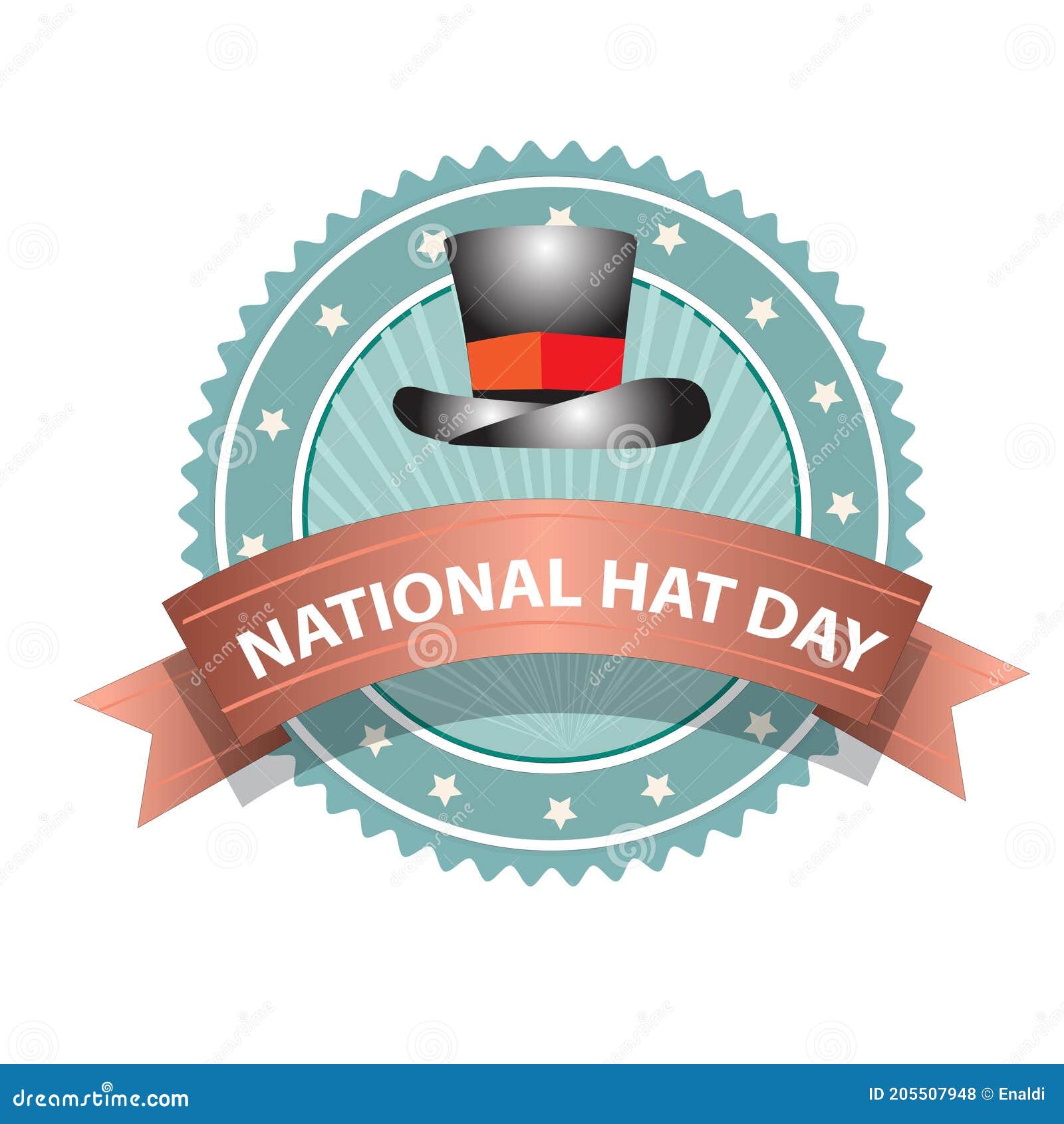 National Hat Day Sign and Badge Stock Vector - Illustration of fashion ...