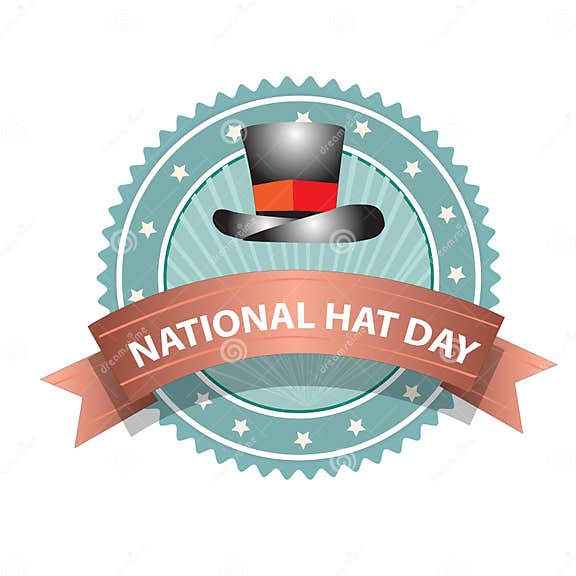 National Hat Day Sign and Badge Stock Vector - Illustration of fashion ...