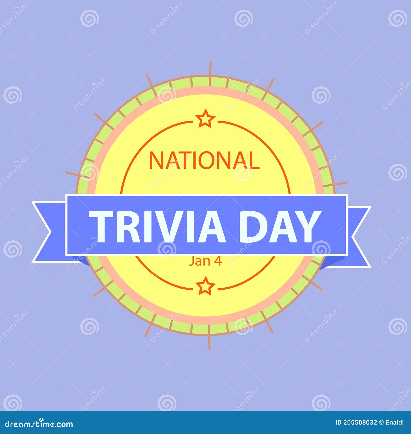 National Trivia Day Sign and Basdge Stock Vector - Illustration of ...