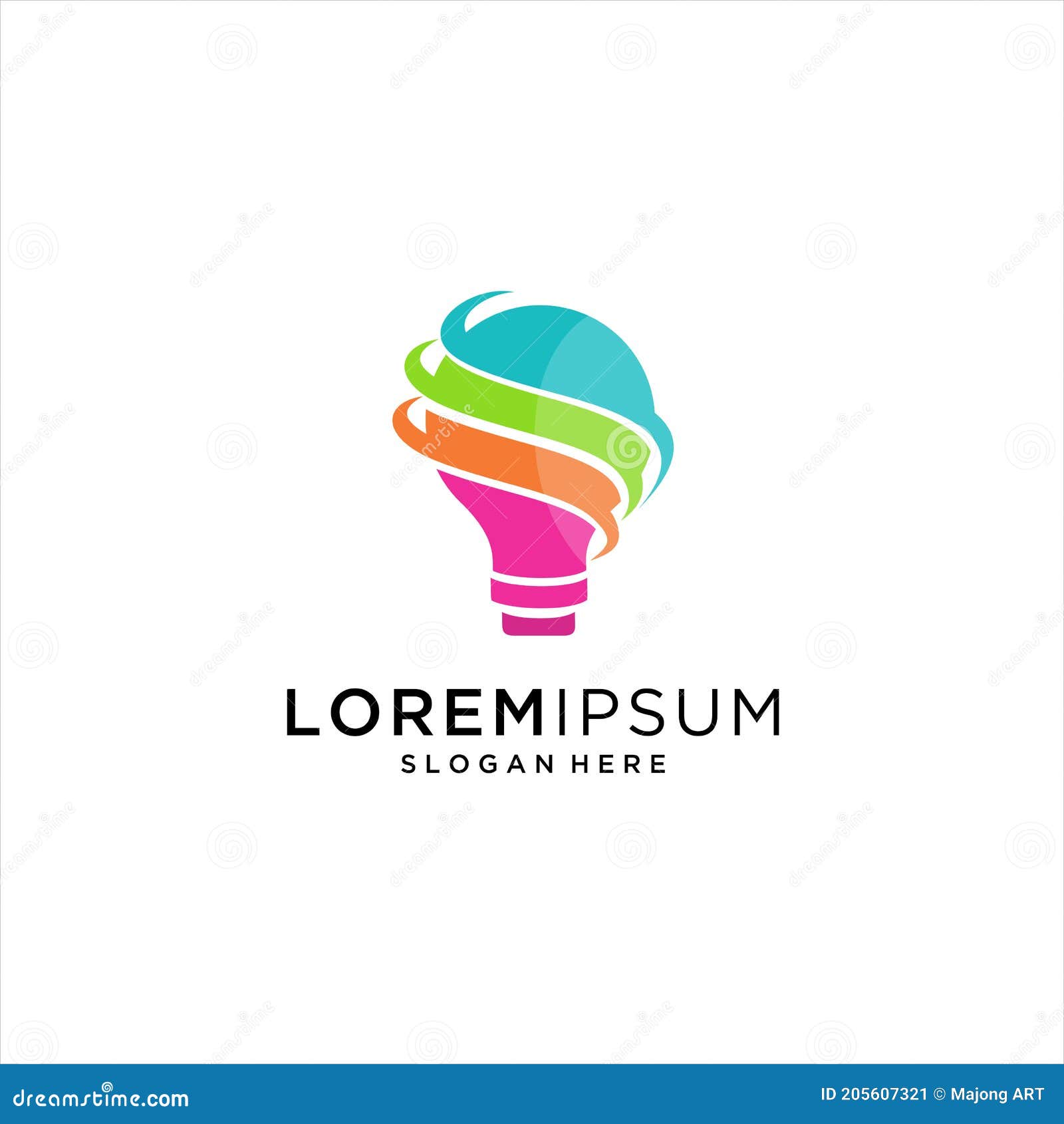 Bulb Logo Design Colorful. Creative Light Bulb Logo Ideas Stock Vector ...