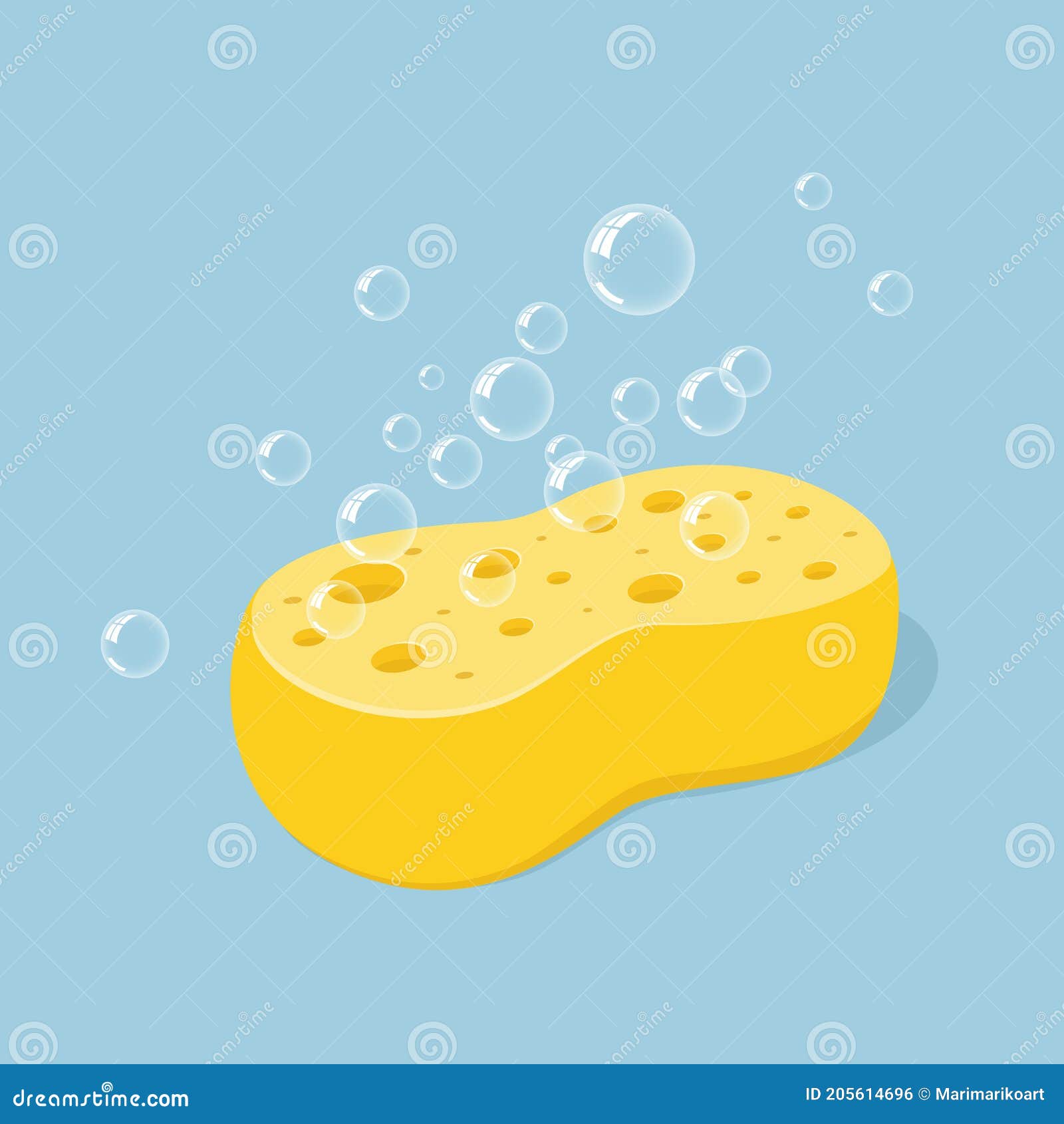 Yellow sponge with bubbles stock vector. Illustration of cartoon ...