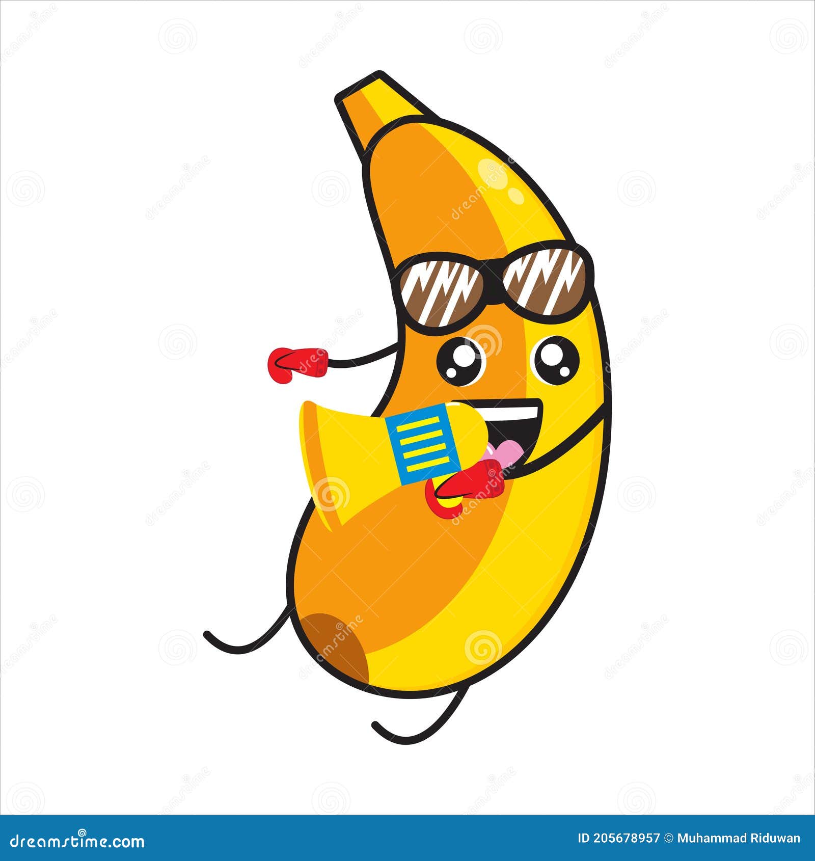 Illustration Of Banana Mascot With Cute Toa Cartoon Vector ...