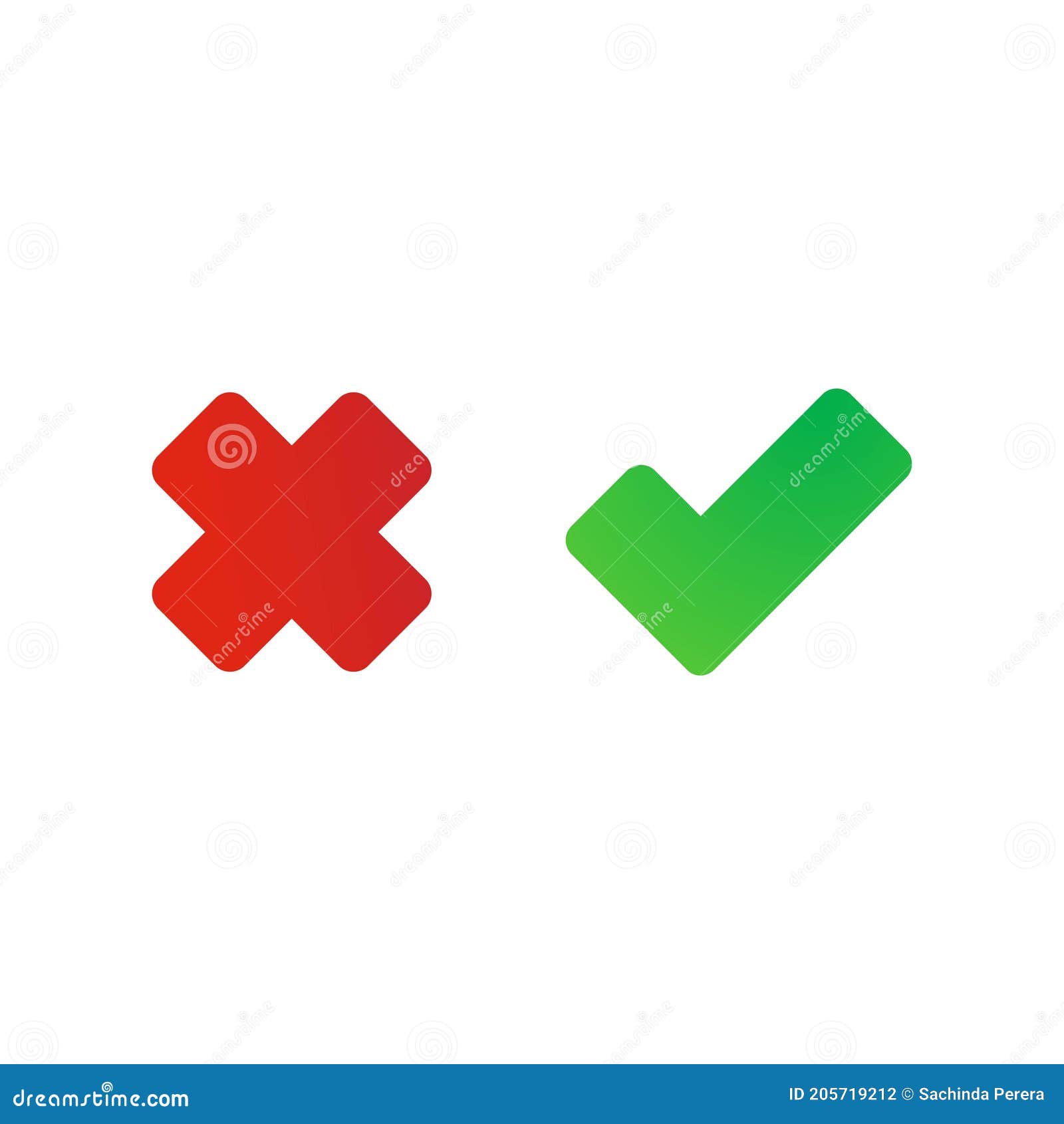 Right and Wrong Signs and Symbols Flat Vector Stock Vector ...