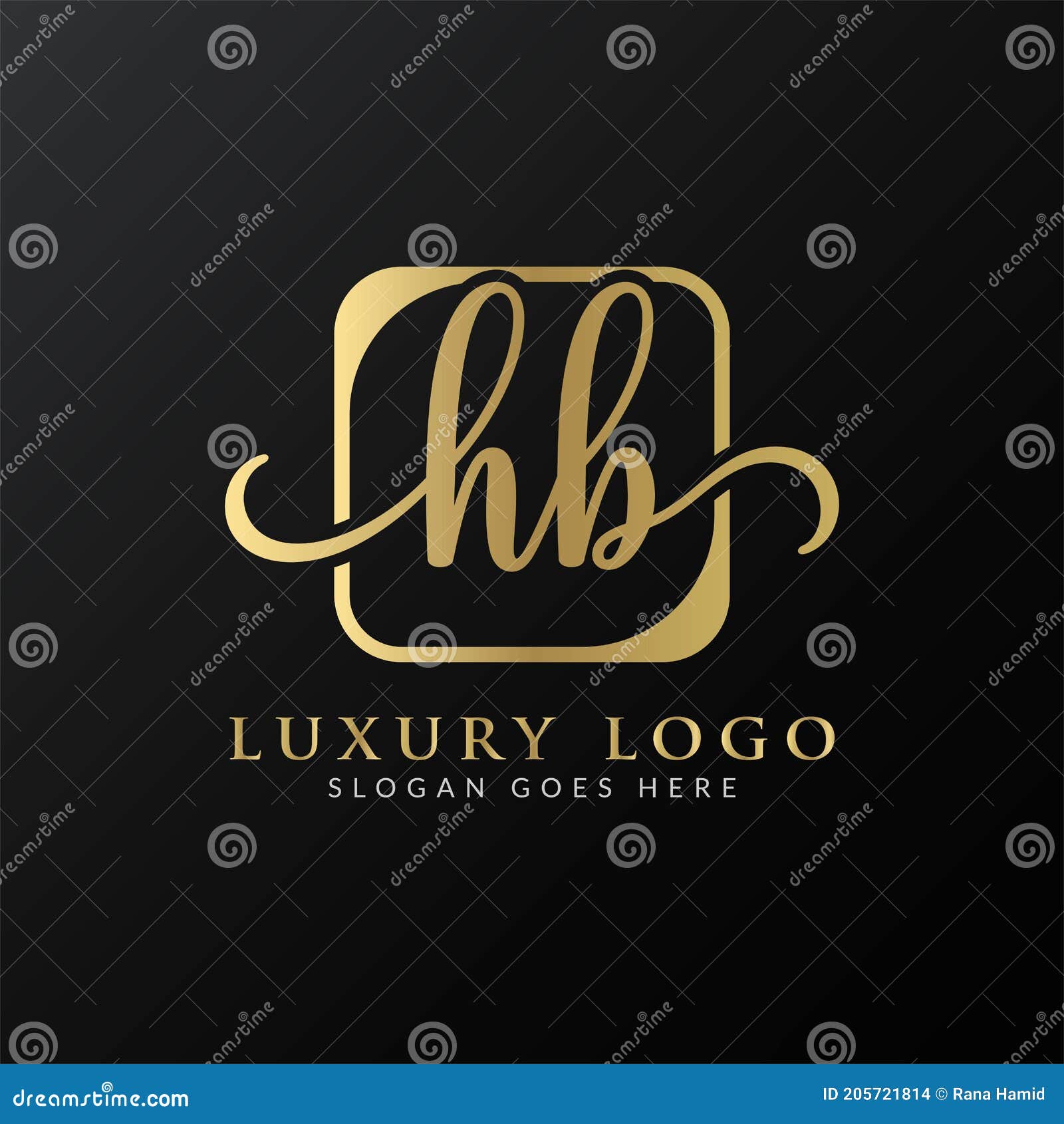 HB Logo Design Vector Template. Initial Luxury Letter HB Vector ...