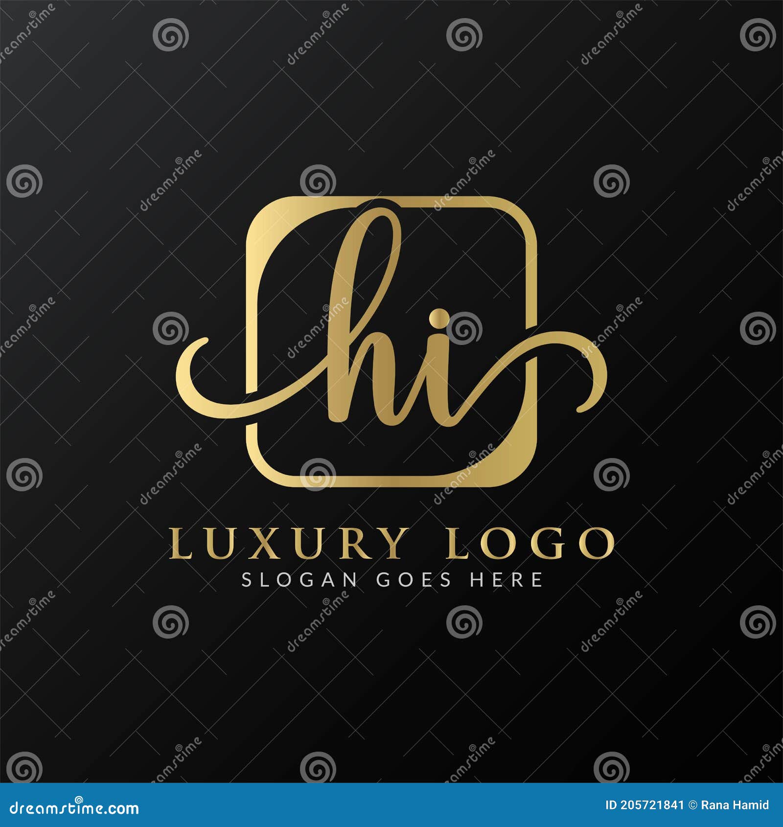 HI Logo Design Vector Template. Initial Luxury Letter HI Vector ...