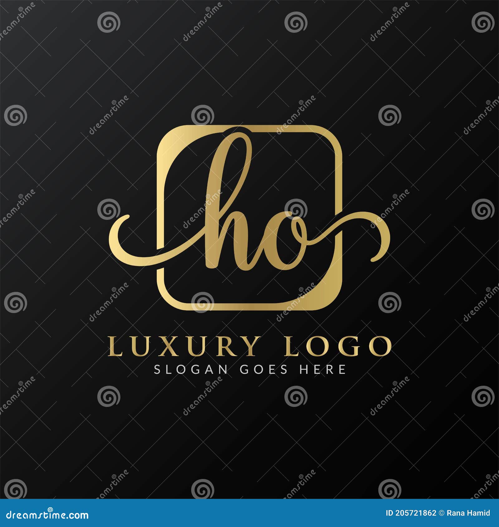HO Logo Design Vector Template. Initial Luxury Letter HO Vector ...