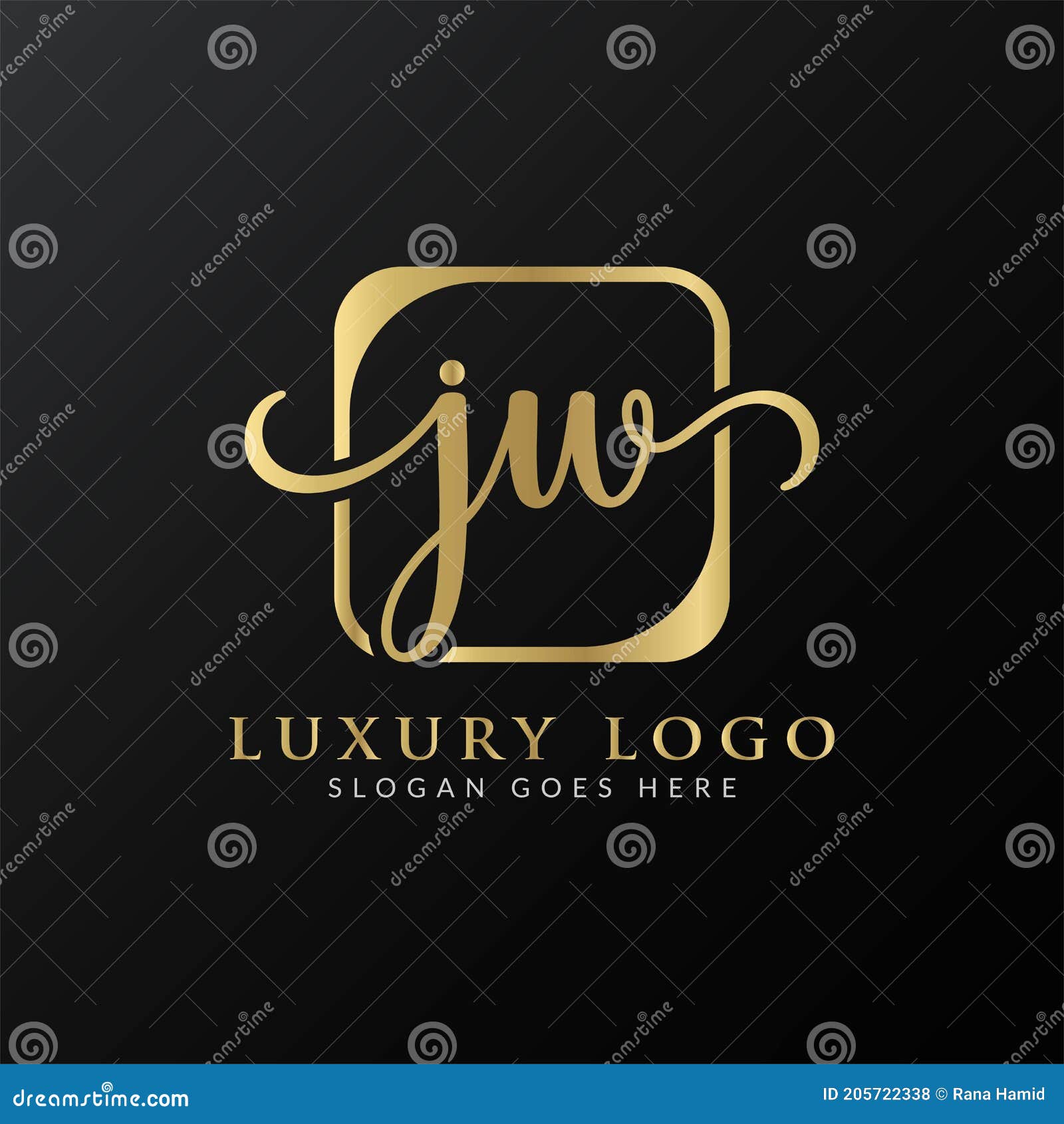 Creative Letter JW Logo Design Vector Template. Initial Luxury Letter ...