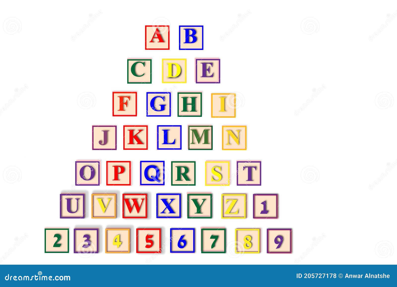 Alphabetical boxes eps stock illustration. Illustration of blocks ...