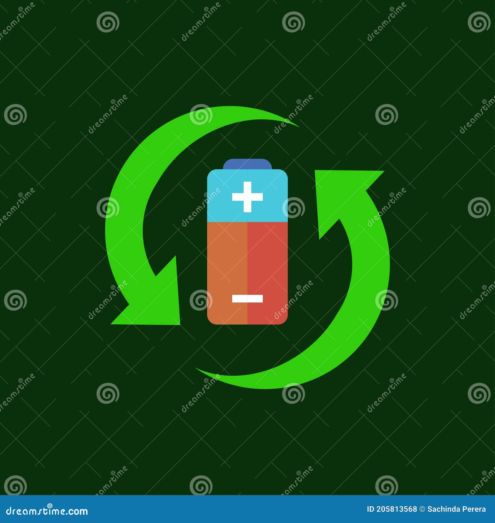 Battery With Recycle Symbol Icon Isolated On Black, White And ...