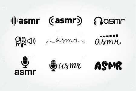 ASMR Vector Logos Set. Sound Microphone Asmr Vector Icons . Outline ...