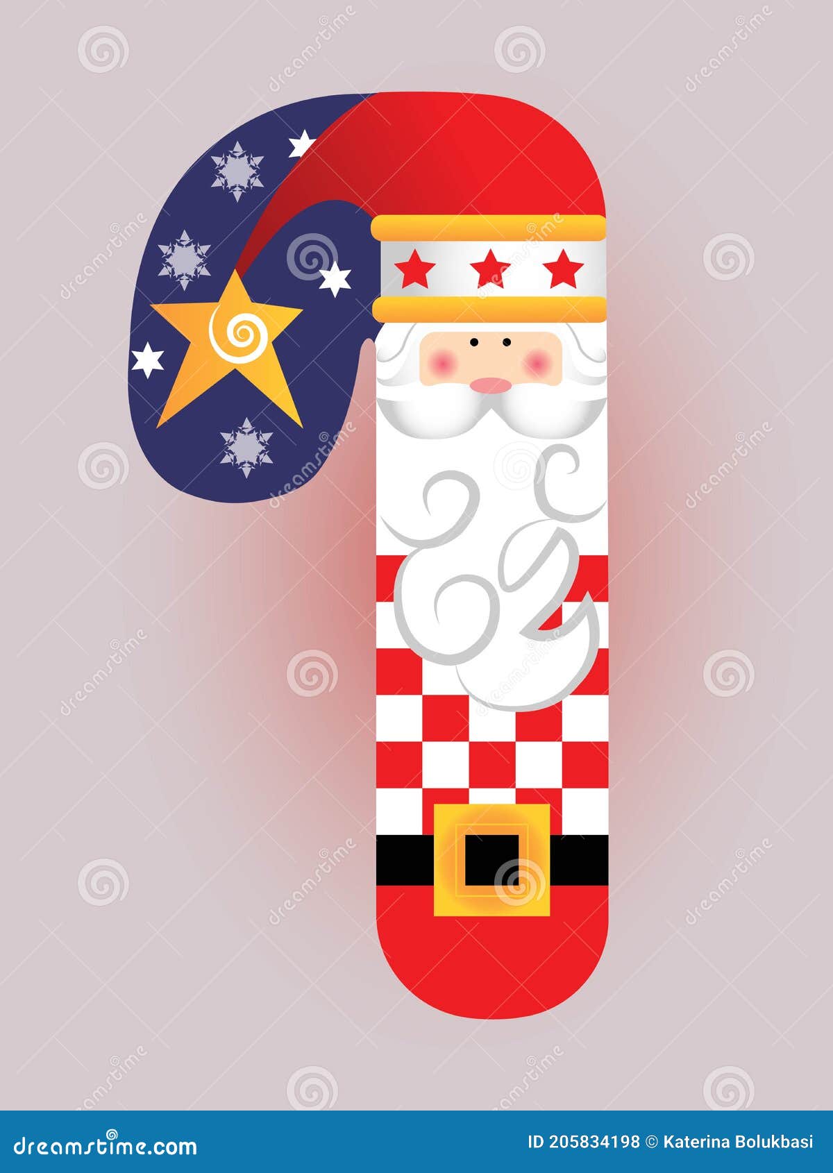 Santa Claus Cane New Year Cartoon Character Illustration Winter Design ...