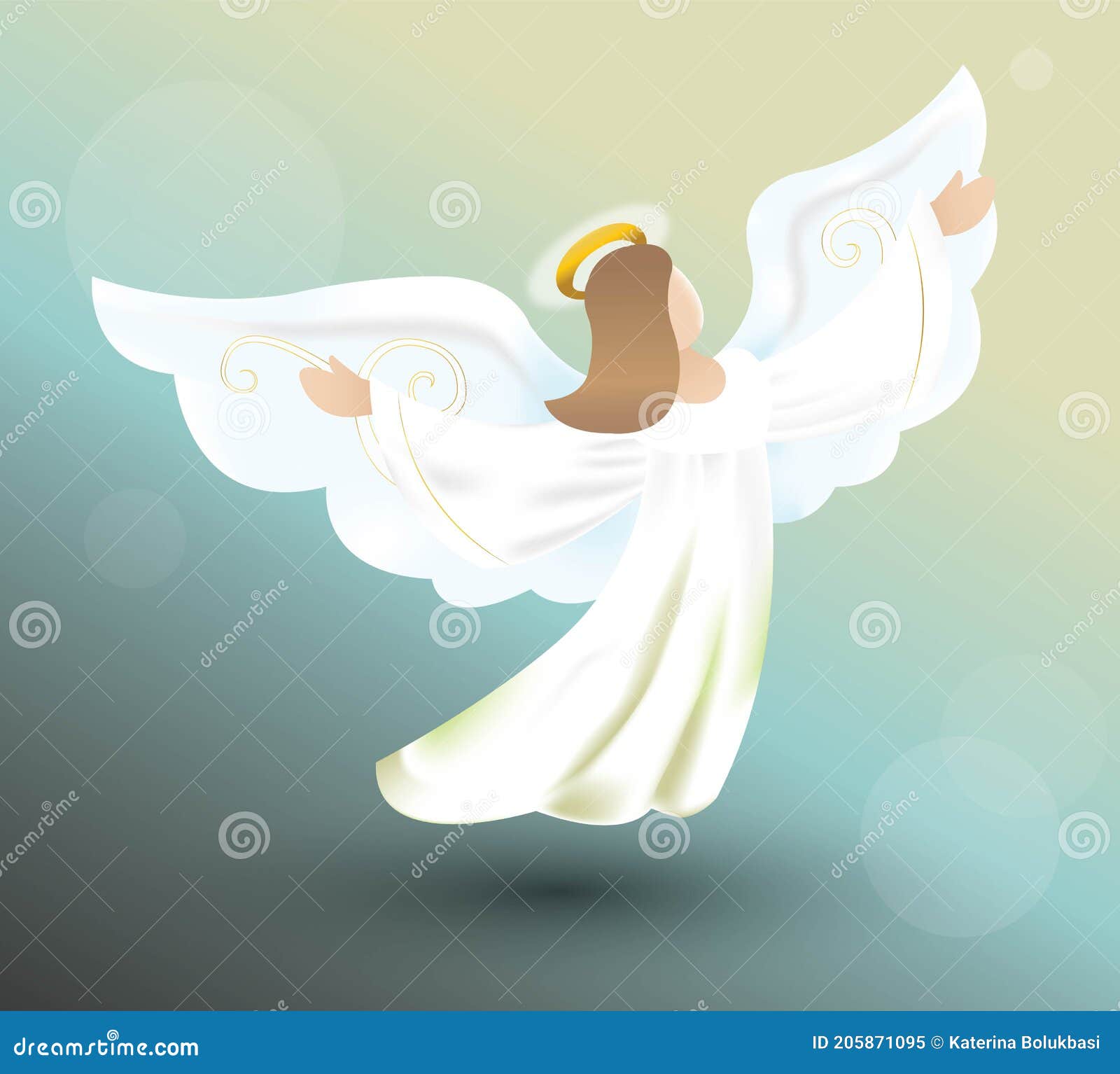 Angel Illustration Cartoon Religion Fly Wings Sky Stock Vector ...