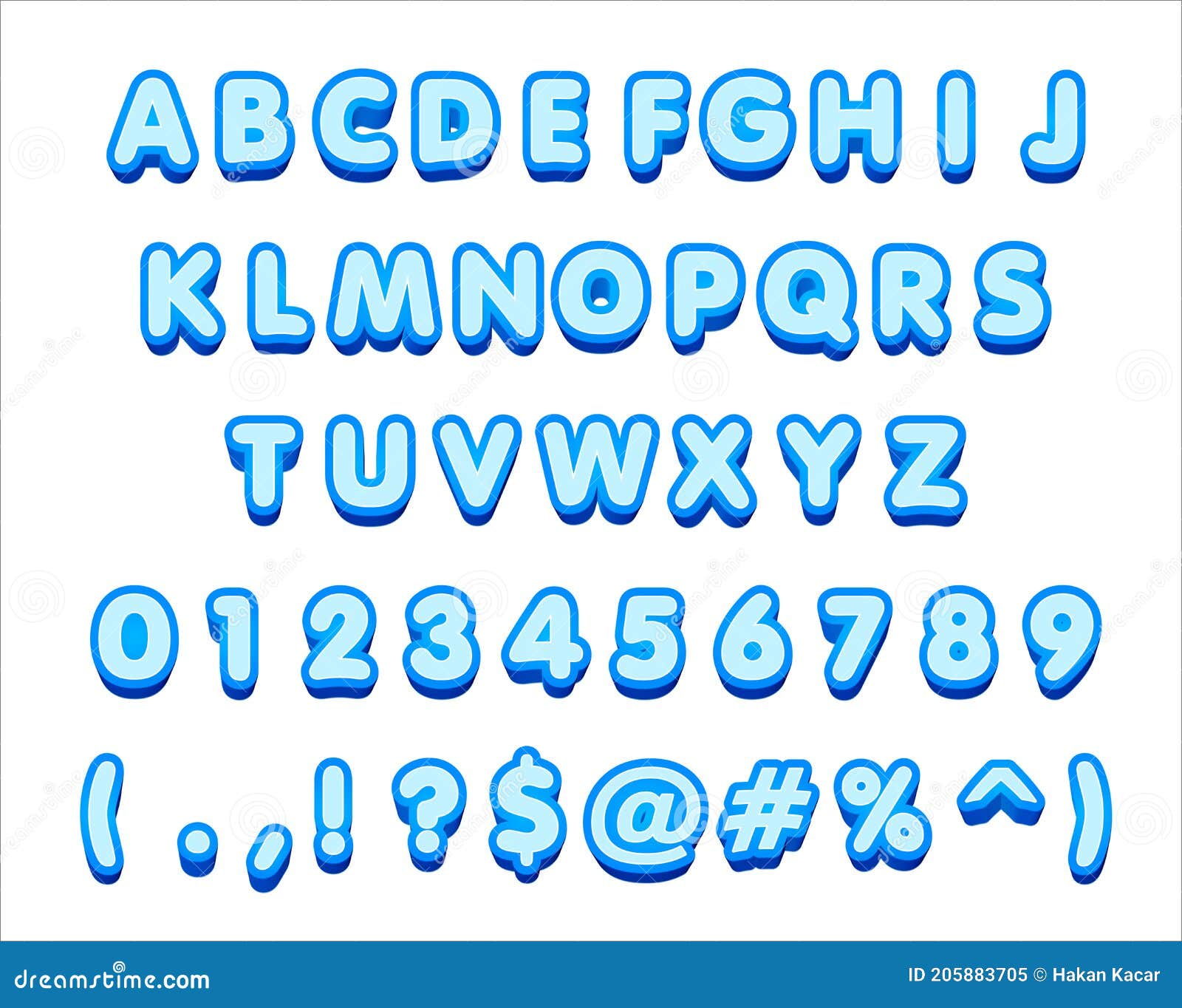 Frozen Alphabet Font. Letters and Numbers Stock Vector - Illustration ...