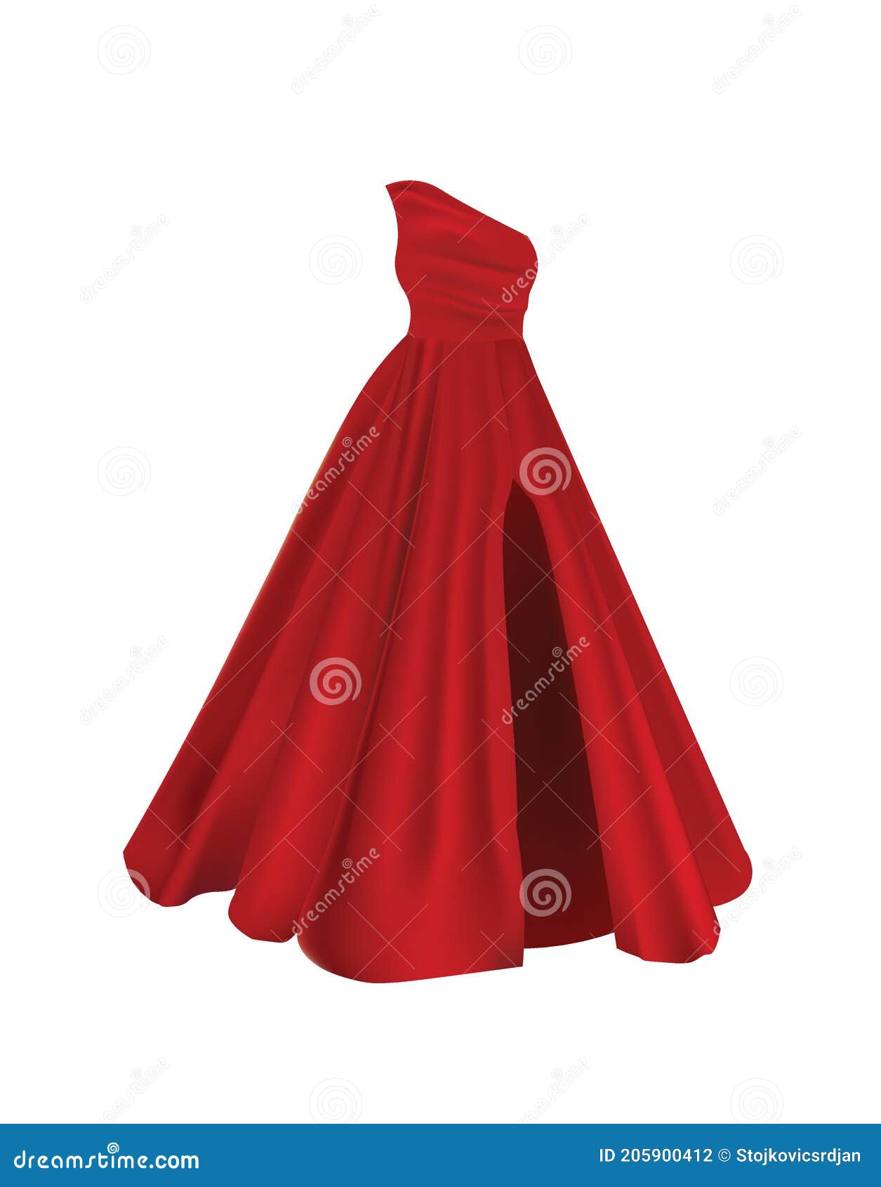 Red woman dress stock vector. Illustration of woman - 205900412