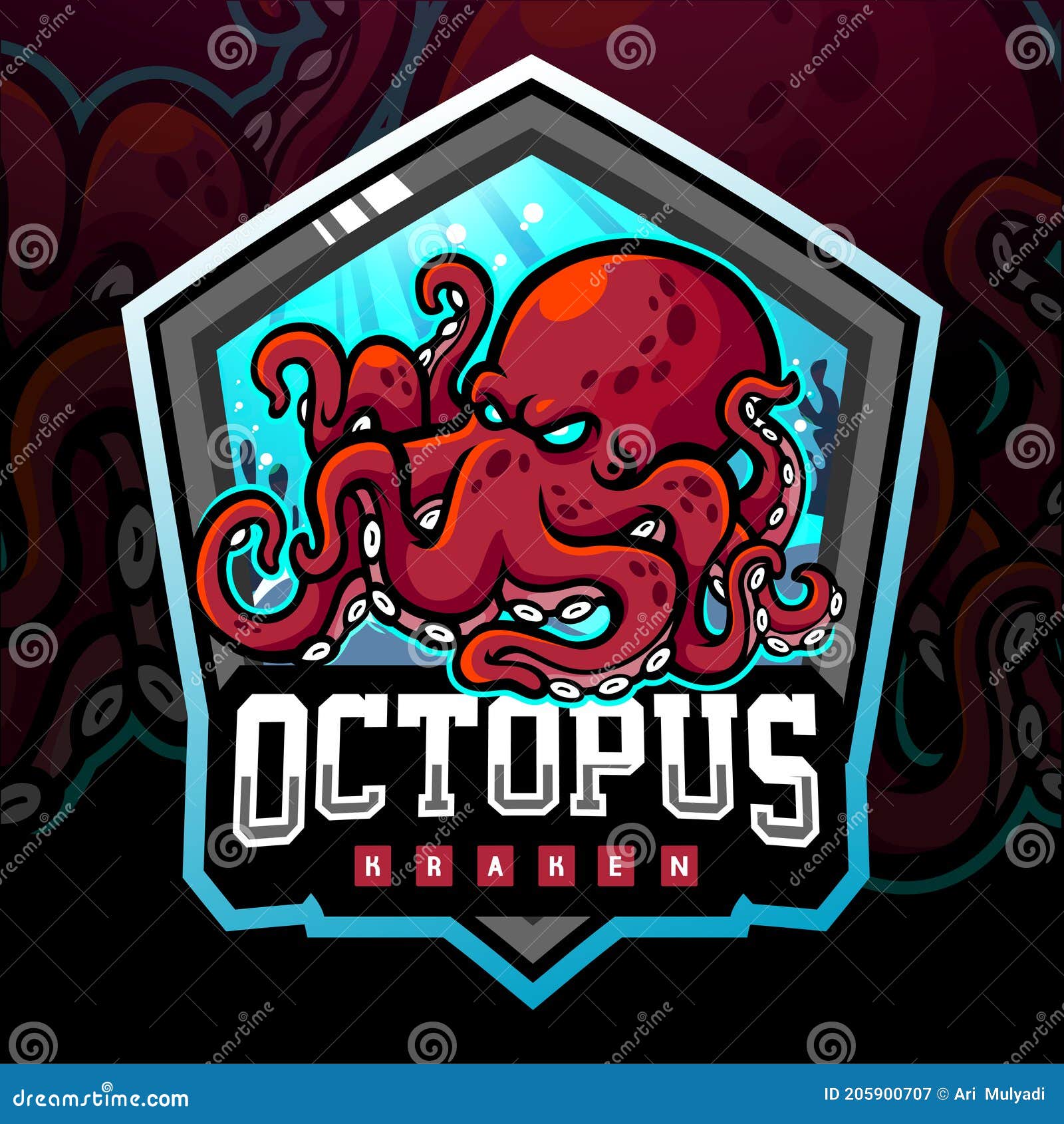 Octopus Mascot For A Football Team Logo. Cartoon Vector | CartoonDealer ...