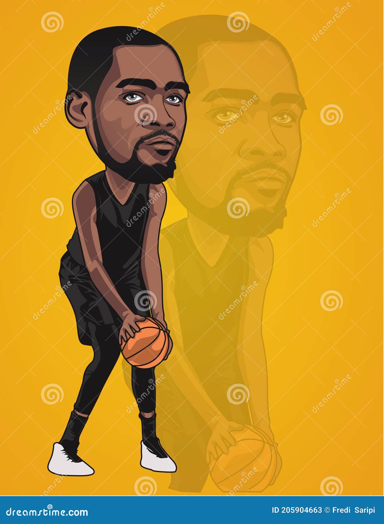 Kevint Durant Cartoon Vector | CartoonDealer.com #205904663