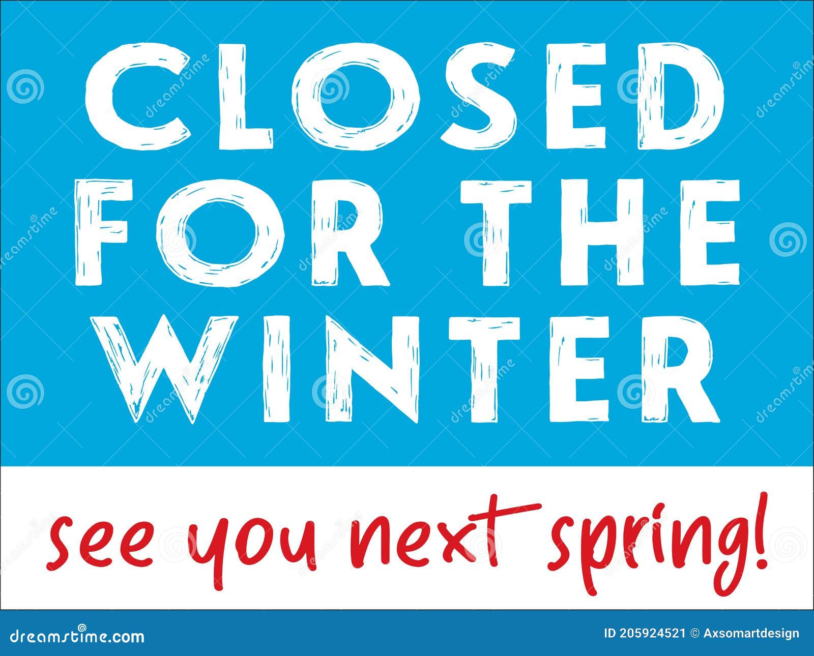 Closed for the Winter Sign | Vector Layout for Seasonal Business Stock ...