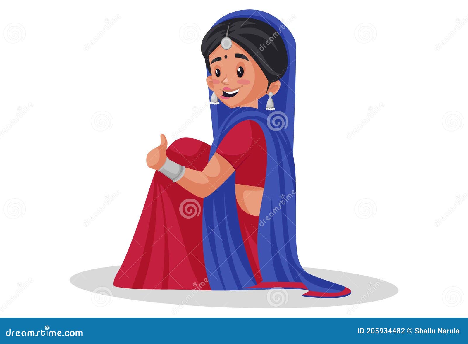 Vector Graphic Illustration of Indian Gujarati Woman Stock Vector ...