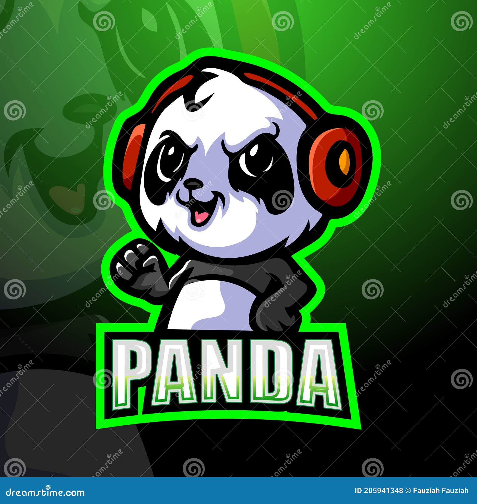 Gamer Panda Mascot Esport Logo Design Stock Vector - Illustration of ...