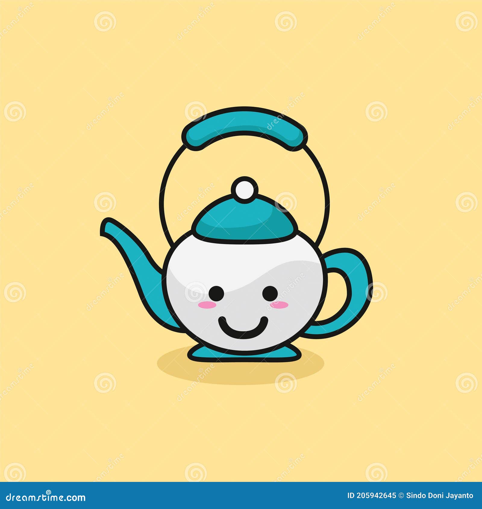 The Cute Illustration of Teapot Stock Illustration - Illustration of ...