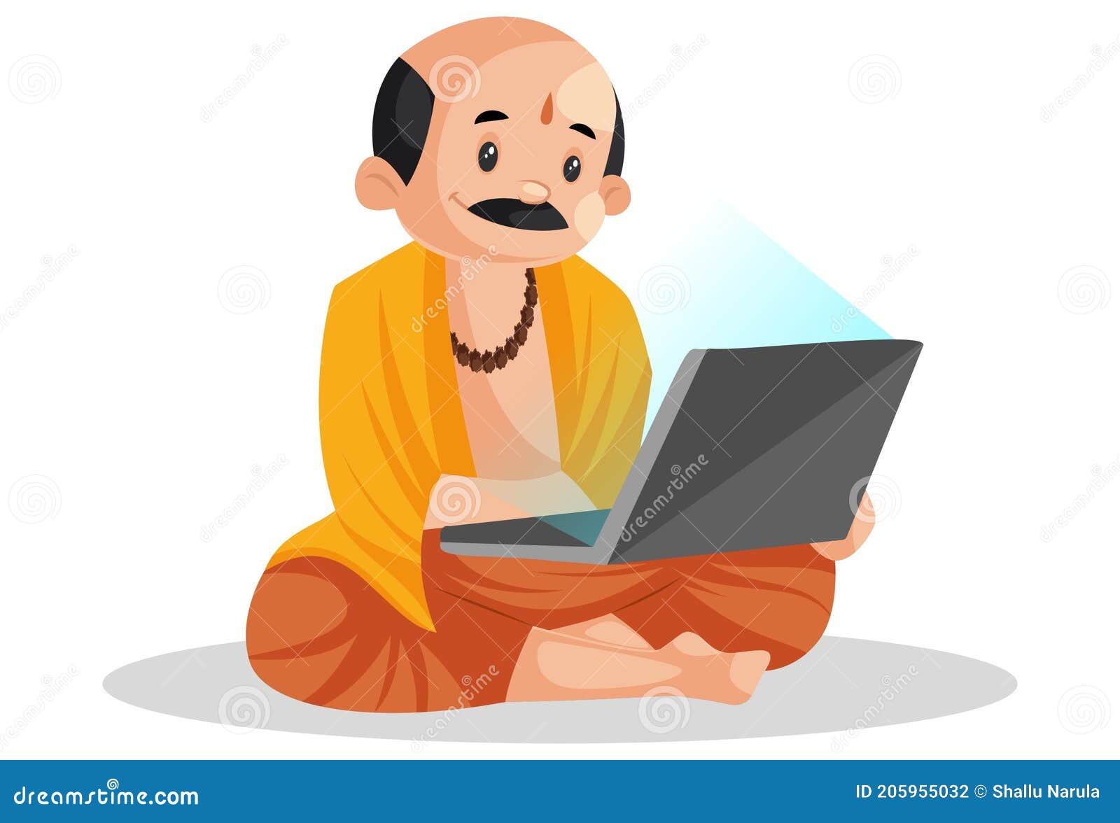 Vector Graphic Illustration of Indian Pandit Stock Vector ...