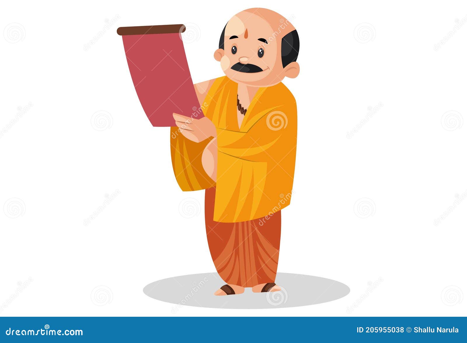 Vector Graphic Illustration of Indian Pandit Stock Vector ...