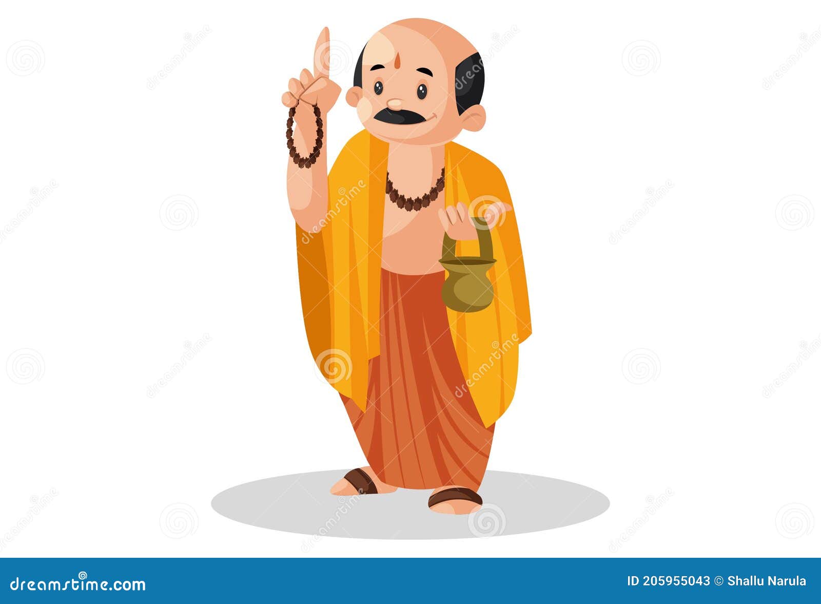 Vector Graphic Illustration of Indian Pandit Stock Vector ...