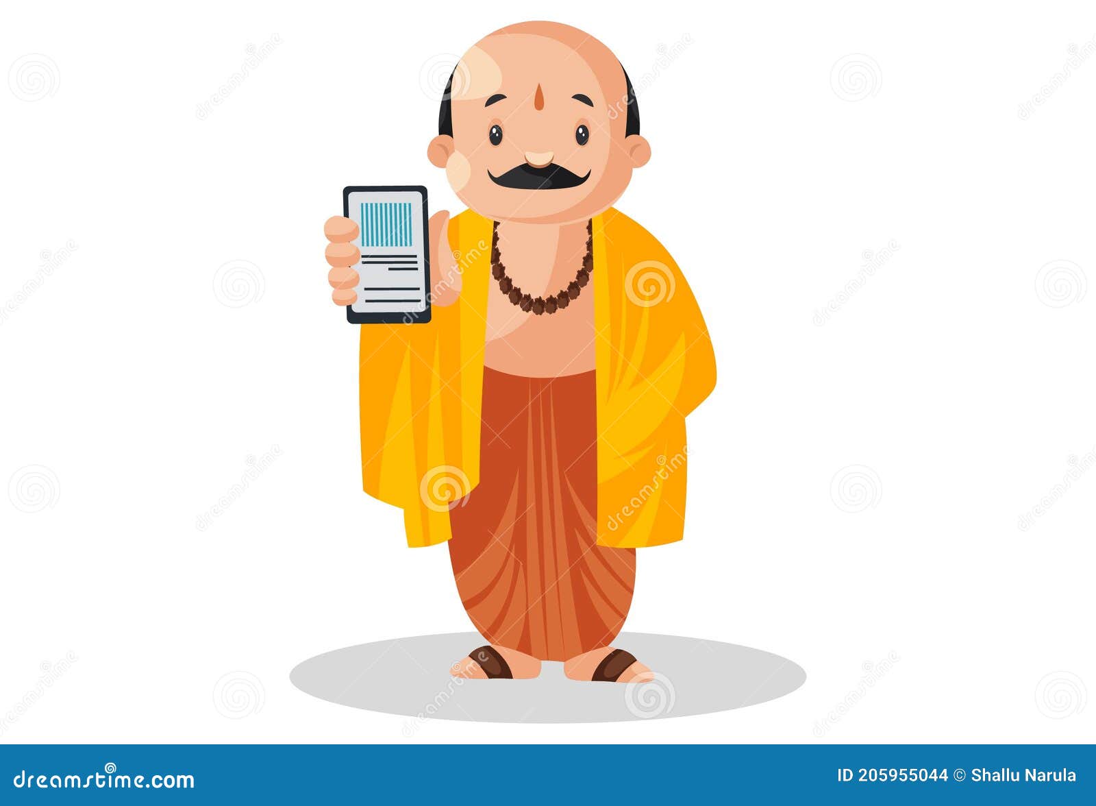 Vector Graphic Illustration of Indian Pandit Stock Vector ...