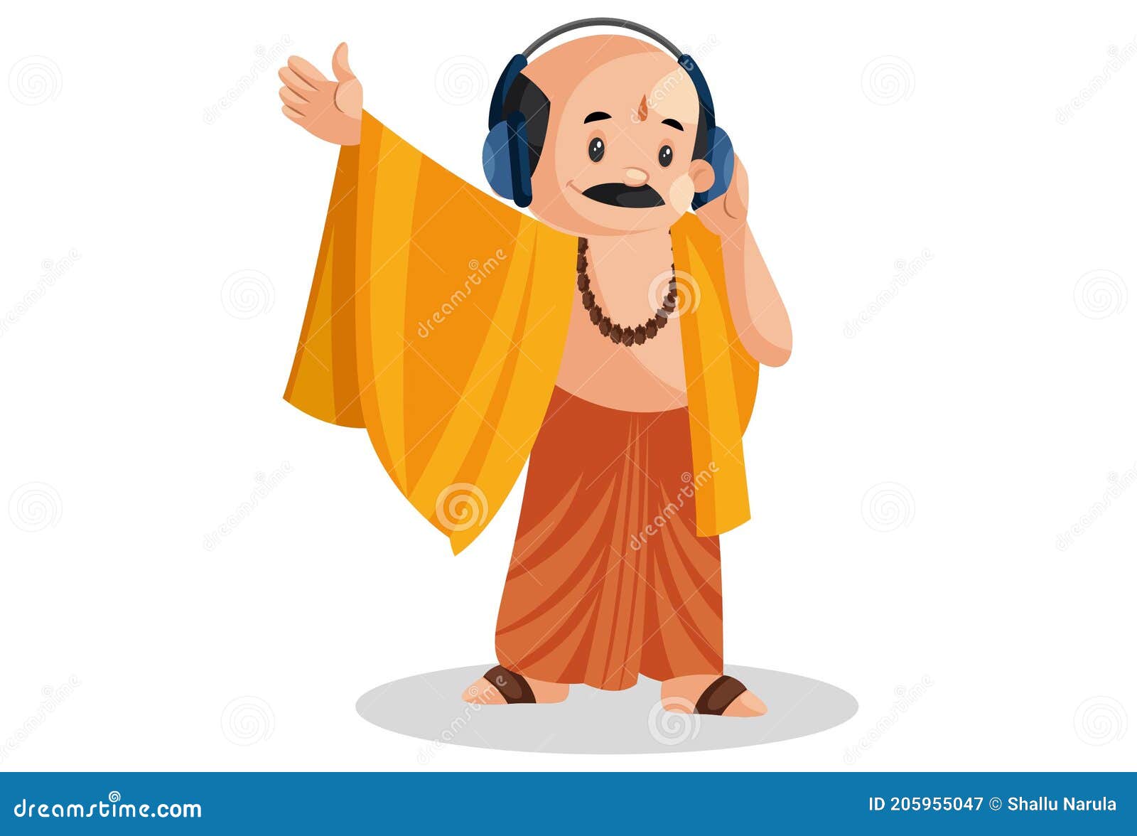 Vector Graphic Illustration of Indian Pandit Stock Vector ...
